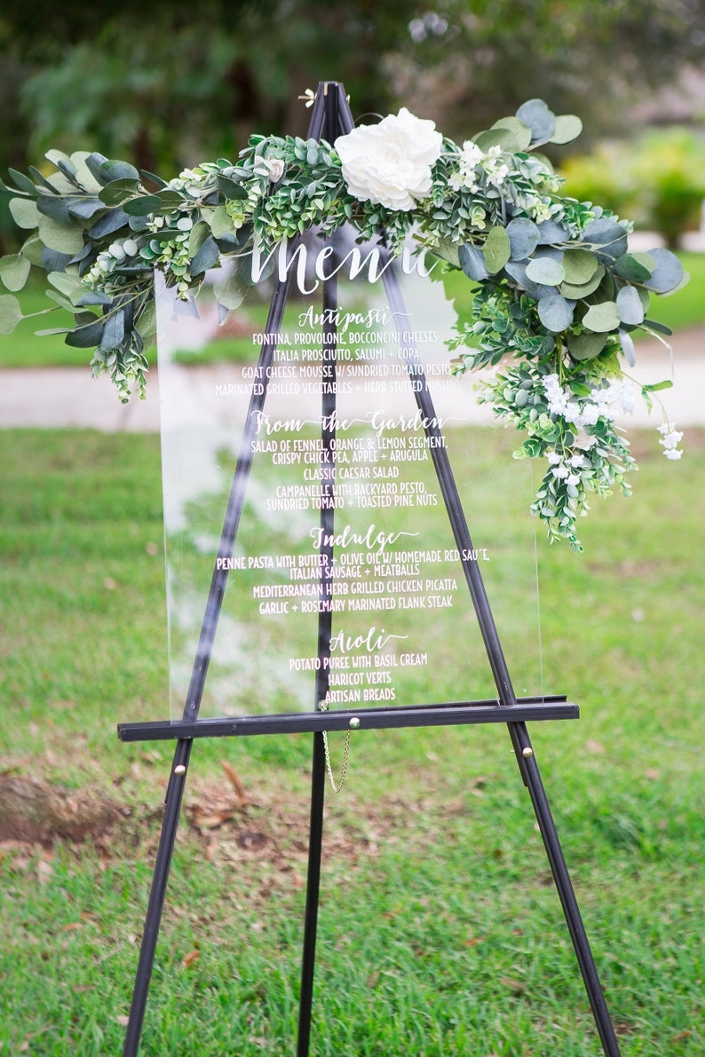 Custom Wedding Menu Sign Clear Painted for Wedding Display - Etsy