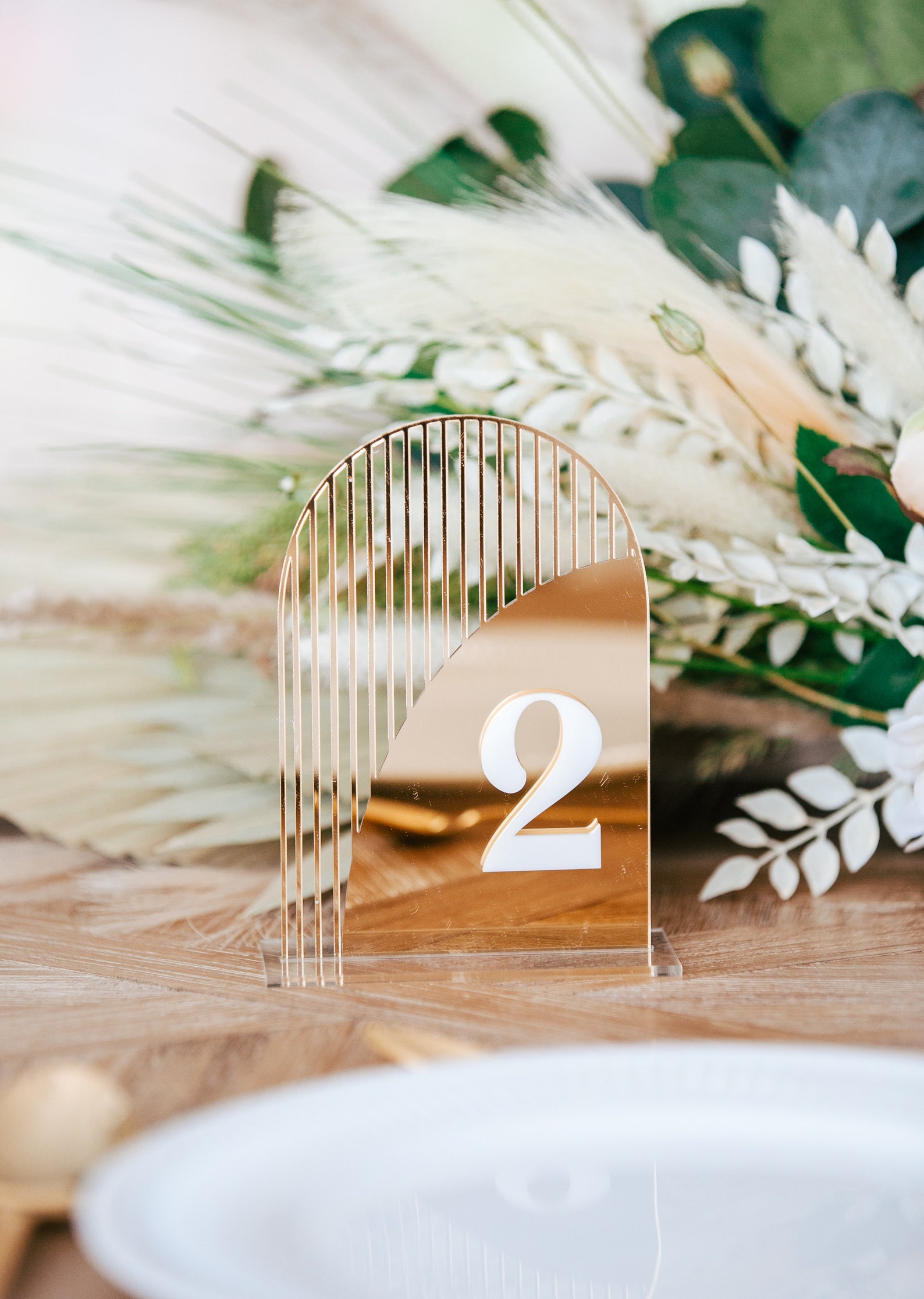 Wedding Gold Arch Table Numbers Wedding Midcentury Modern - Etsy