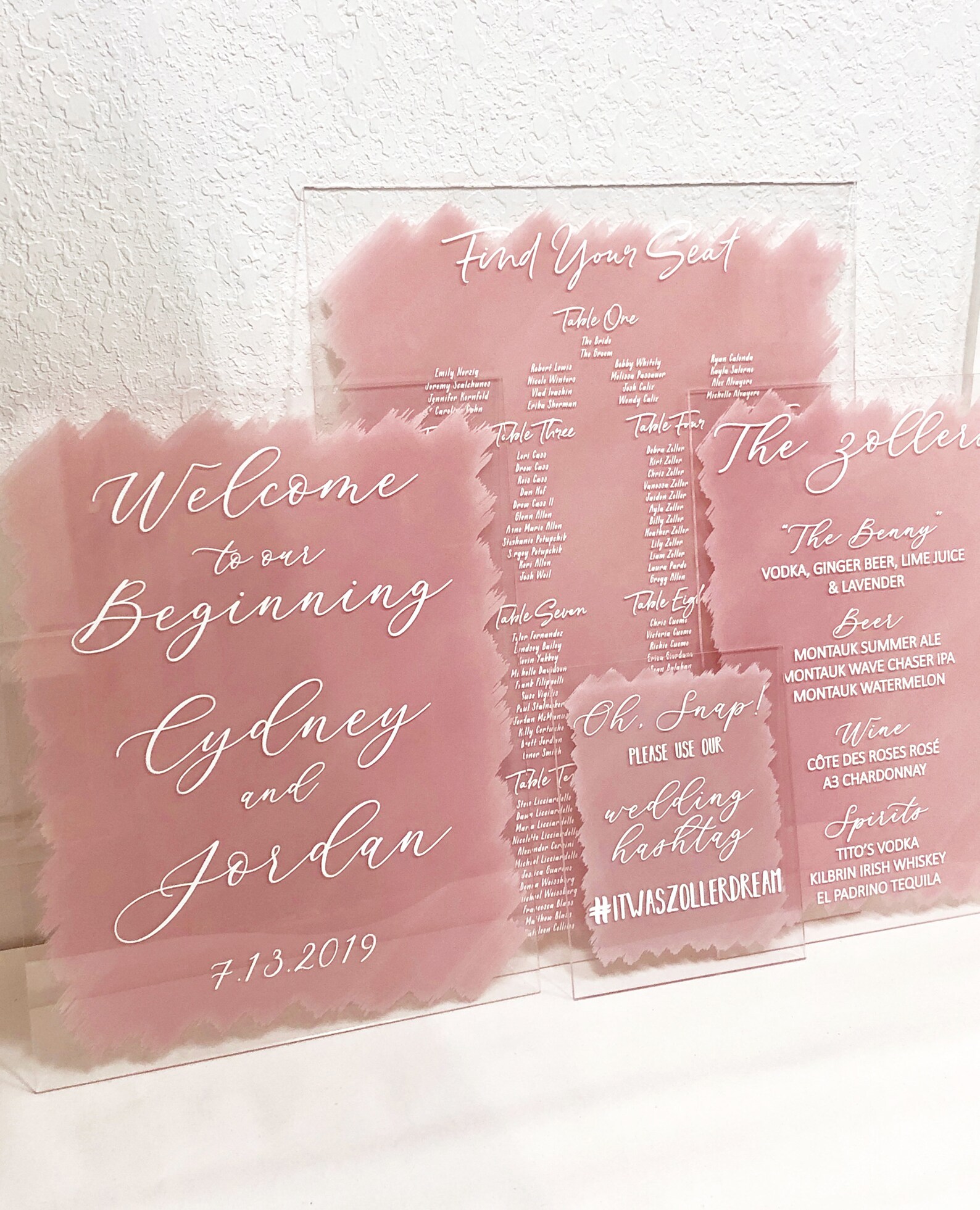 Wedding Sign Bundle Clear Acrylic Painted Wedding Signs Clear - Etsy