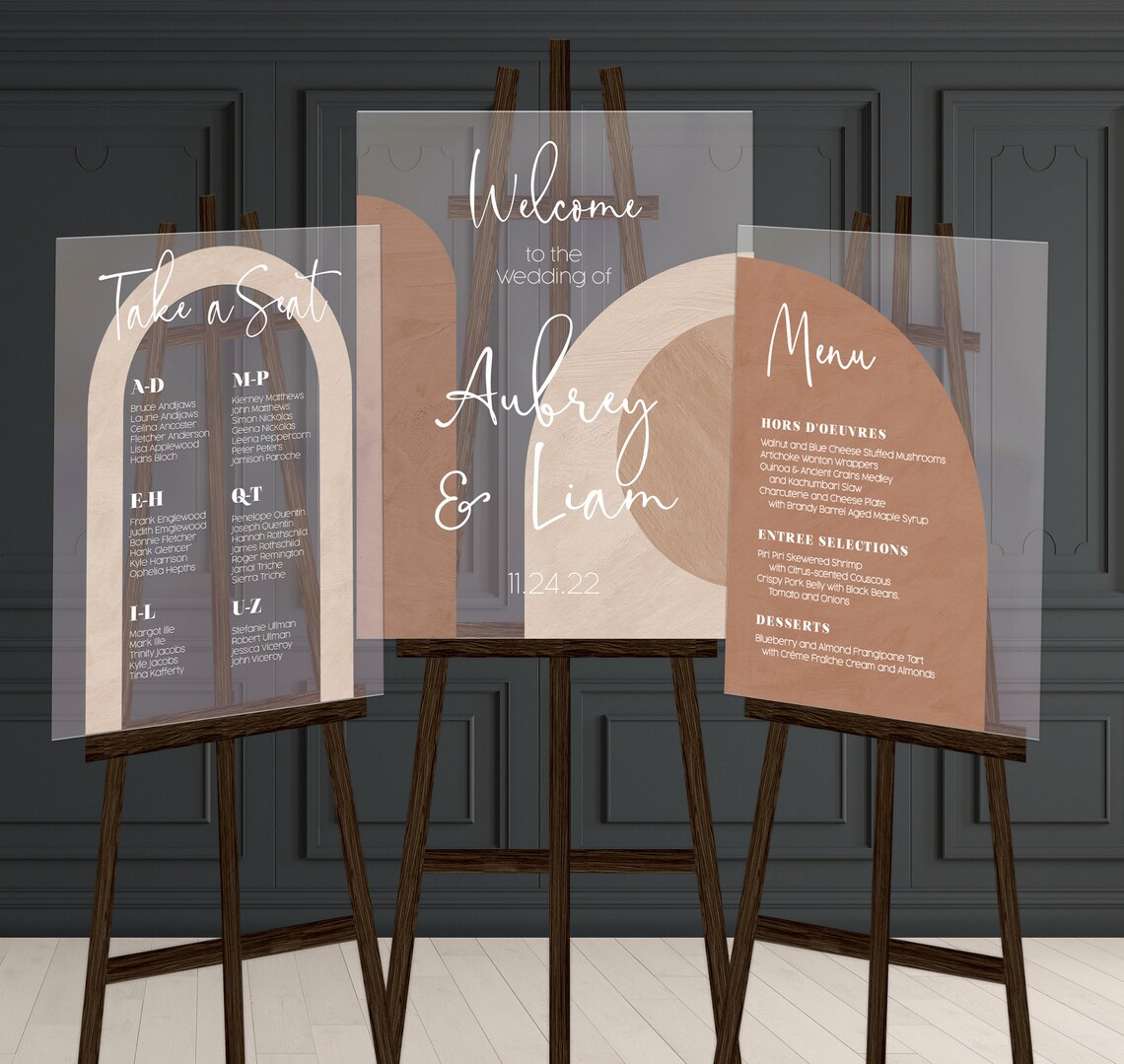 Wedding Sign Bundle Clear Acrylic Modern Boho Wedding Signs - Etsy