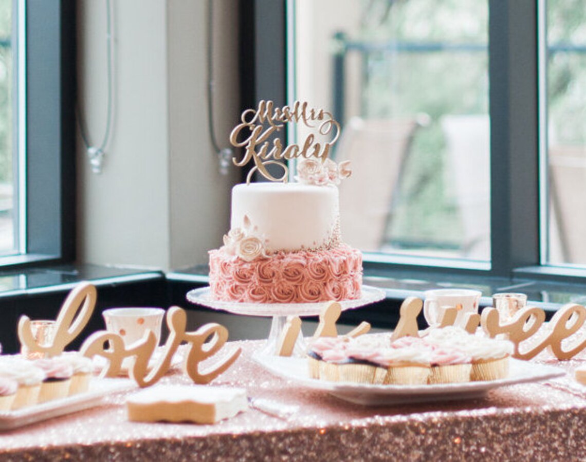 Personalized Name Wedding Cake Topper for Wedding Decor Cake | Etsy