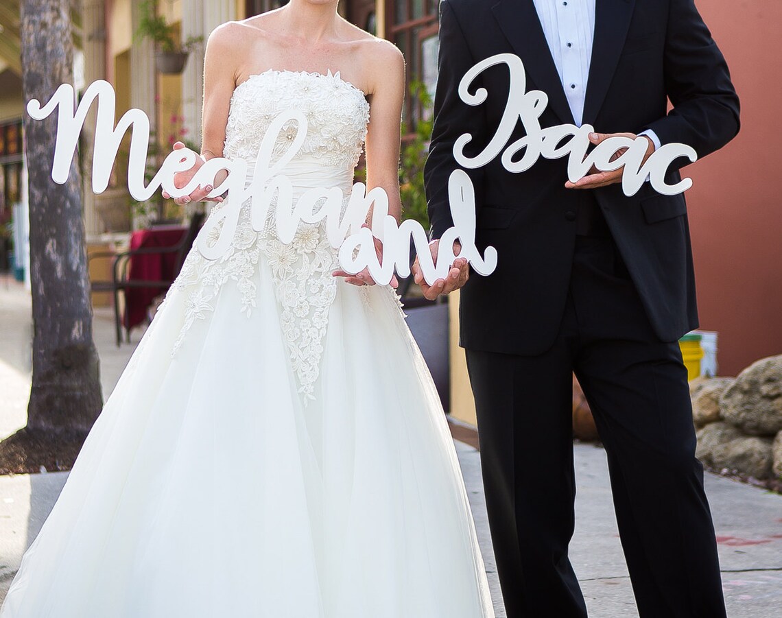 Custom Name Cutout Signs for Wedding Decor 2 Name Signs - Etsy