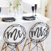 Modern Wedding Chair Signs Geometric Style for Bride and Groom - Etsy