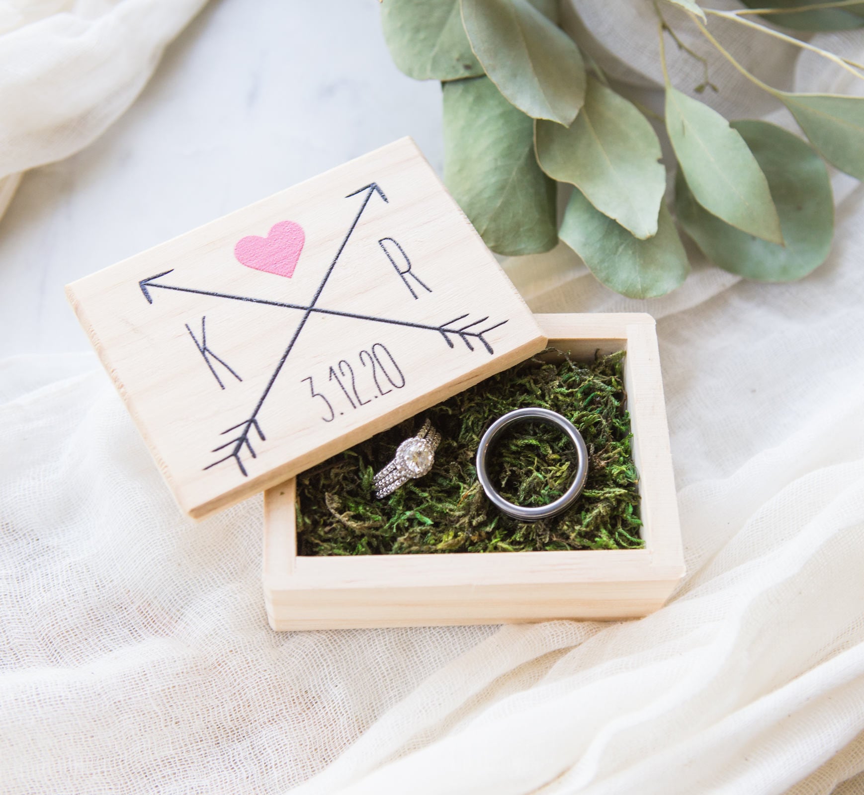 Wedding Ring Box Personalized Name Wooden Box for Wedding - Etsy