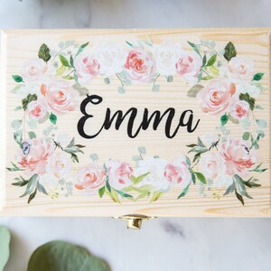 Flower Girl or Bridesmaids Gift Box Jewelry Box Personalized Name ...