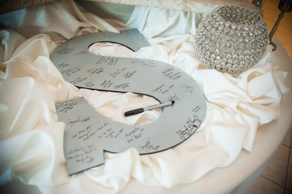 Wedding Guest Book Monogram Letter Sign 22 Large - Etsy