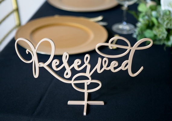Reserved Table Sign for Wedding Wood Standing Custom Painted | Etsy