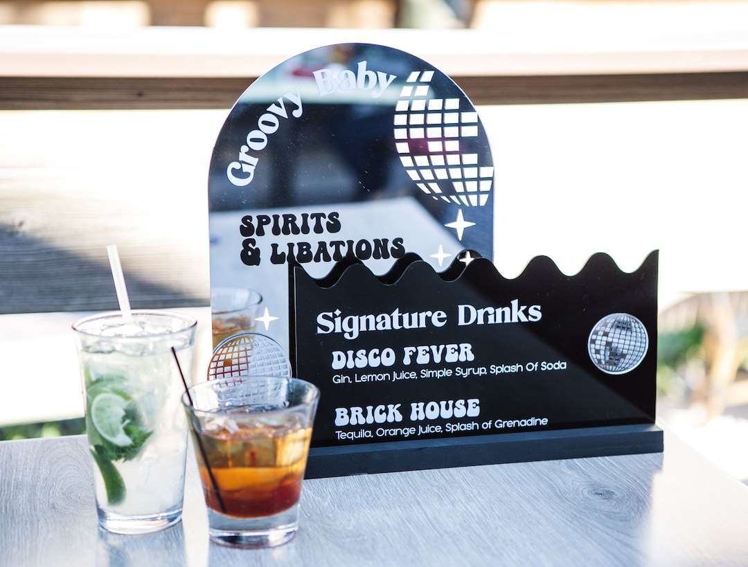 Drink Sign Wedding Party Signature Cocktail Sign for Party Bar Sign ...