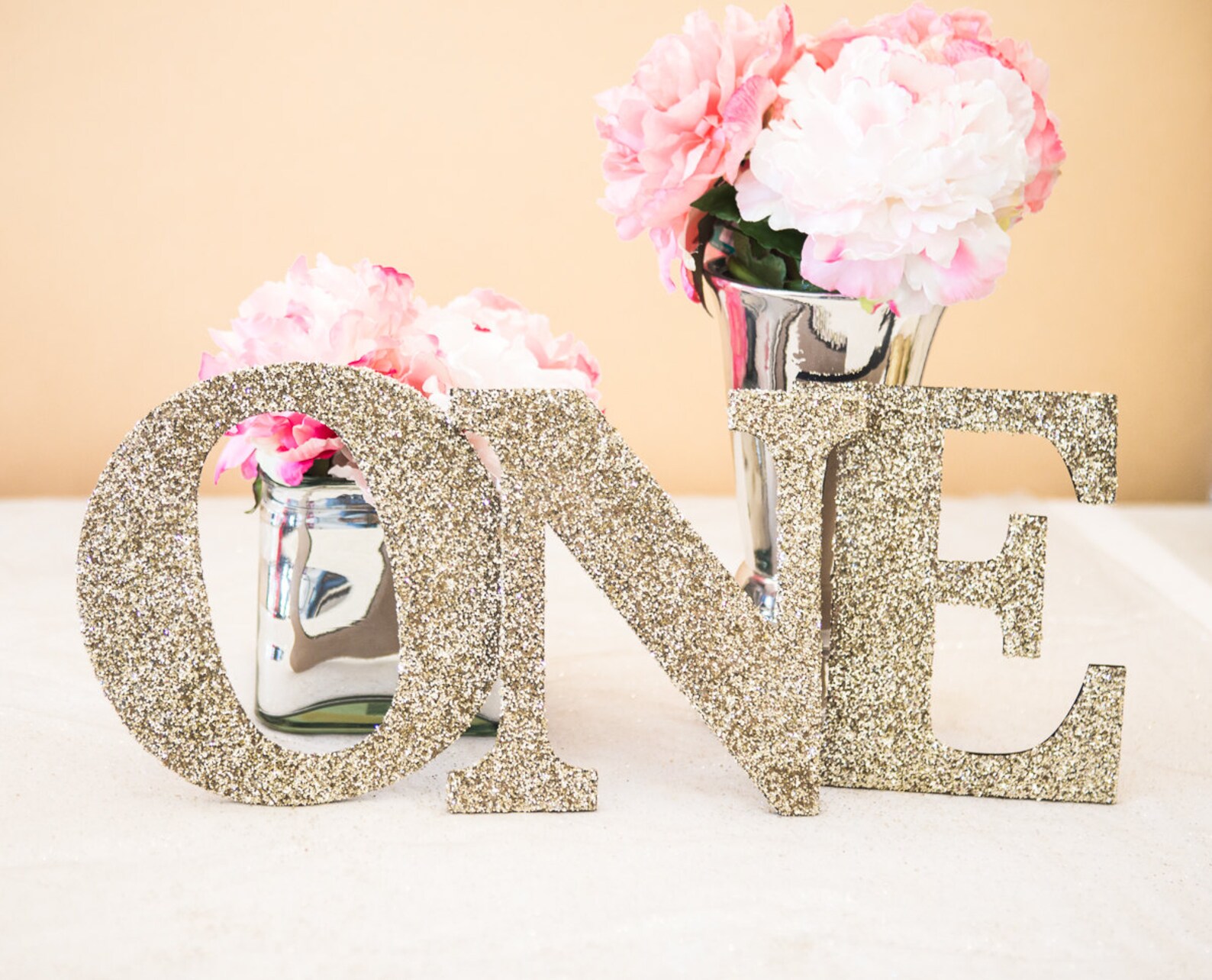 ONE Sign First Birthday Sign in Glitter Wooden ONE Letters - Etsy