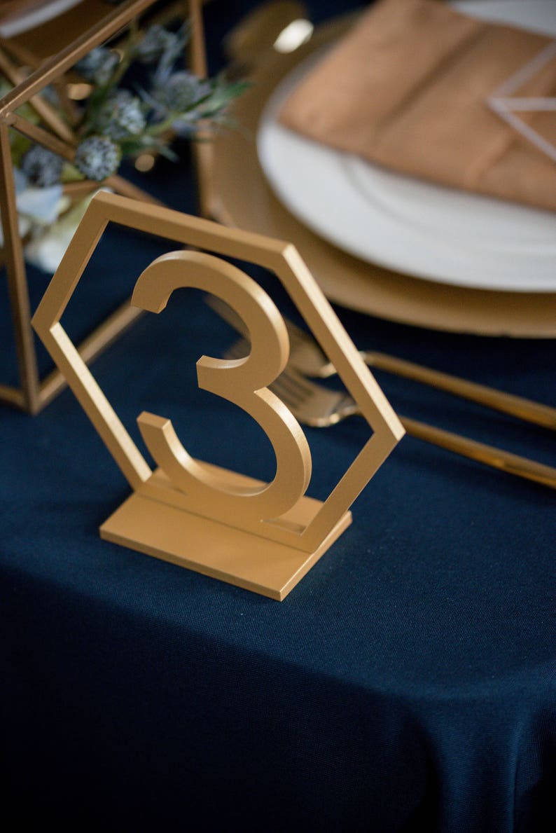 Table Numbers Geometric Table Numbers Wedding Gold Laser - Etsy