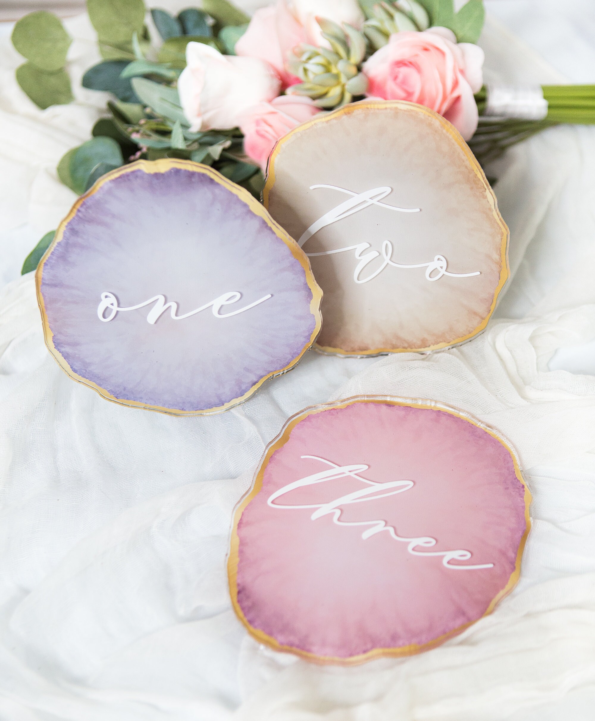 Wedding Wedding Table Numbers Geode Style Centerpiece Numbers - Etsy