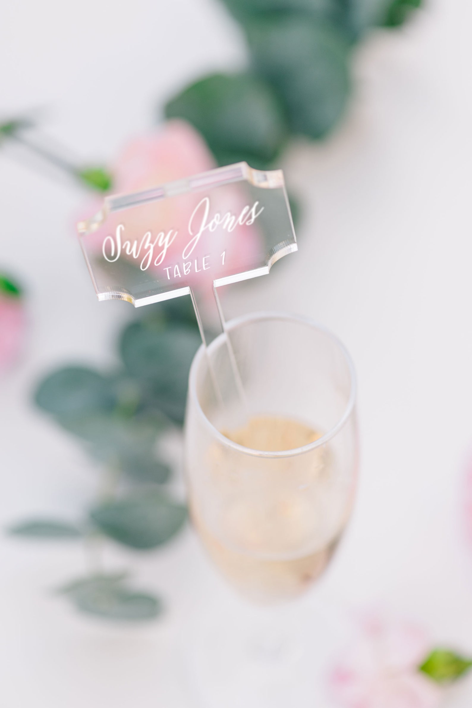 Clear Place Card Stir Sticks Table Number Names for Wedding | Etsy