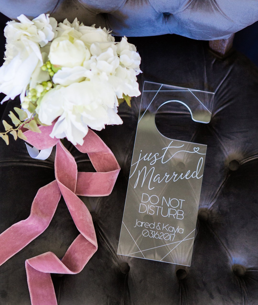 Personalized Wedding Door Hanger, Honeymoon or Wedding Night Gift ...