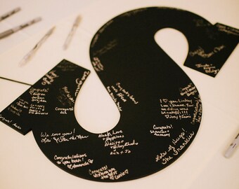 Wedding Guest Book Monogram Letter Sign 22 Large