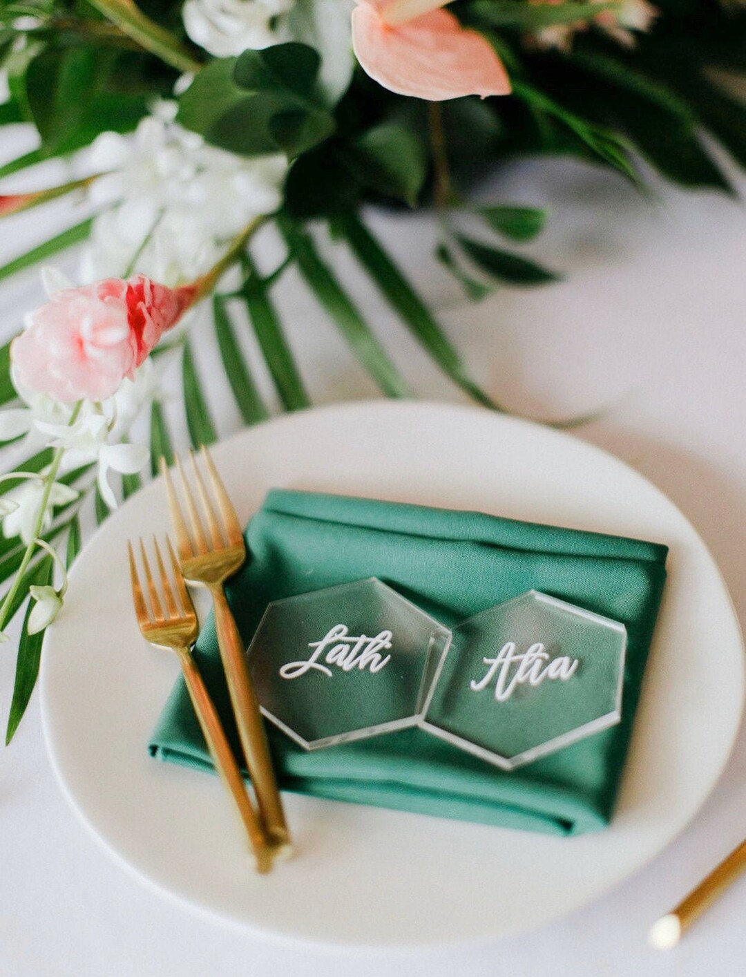 Clear Meal Choice Place Card Names for Wedding Party or Event Decor ...