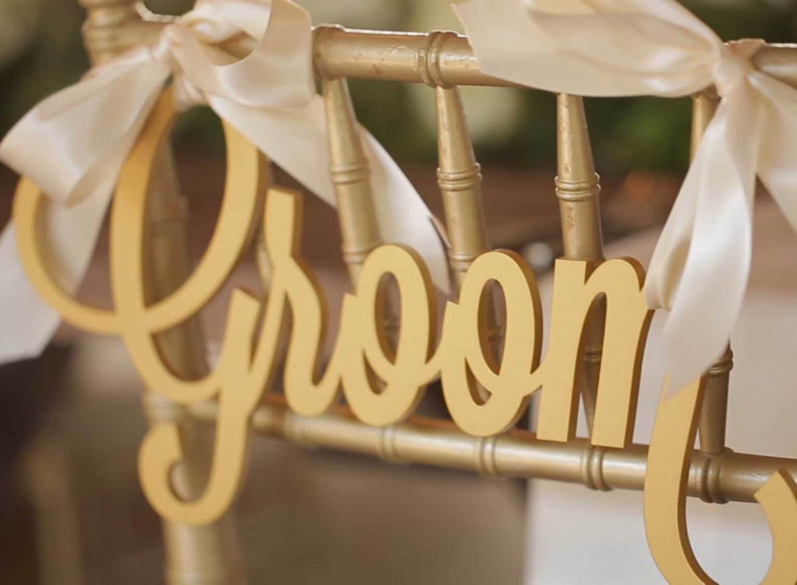 Bride and Groom Chair Signs for Wedding Hanging Chair Signs | Etsy