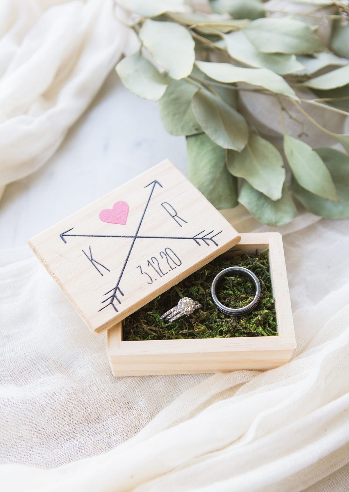 Wedding Ring Box Personalized Name Wooden Box for Wedding - Etsy