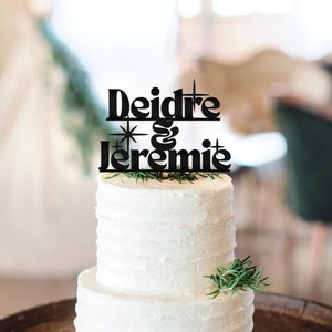Retro Cake Topper Wedding Midcentury Modern Mod Cake Topper Minimalist ...