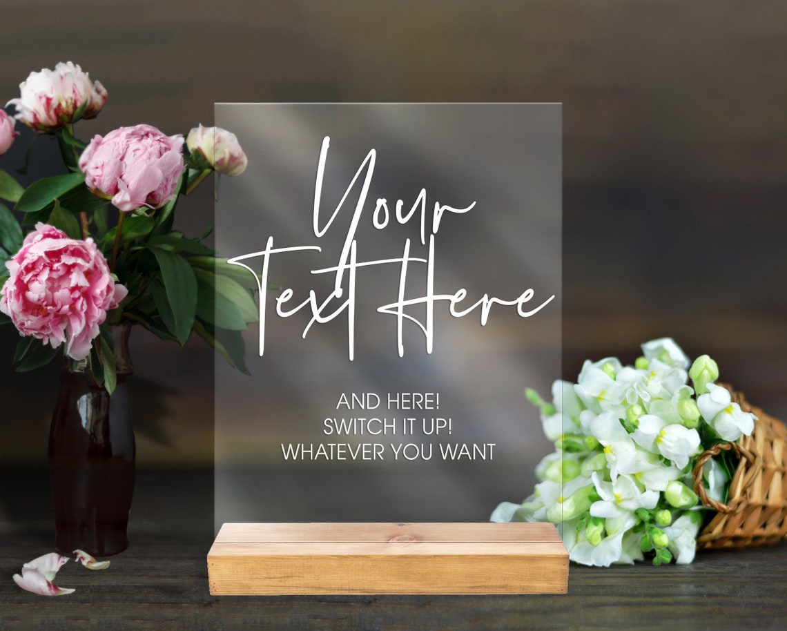 Custom Sign Clear or Frosted Acrylic Sign for Wedding or | Etsy