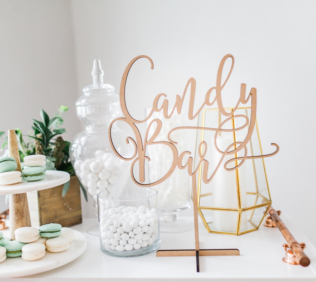 Candy Bar Sign for Wedding Dessert Table, Standing or Gold & More ...