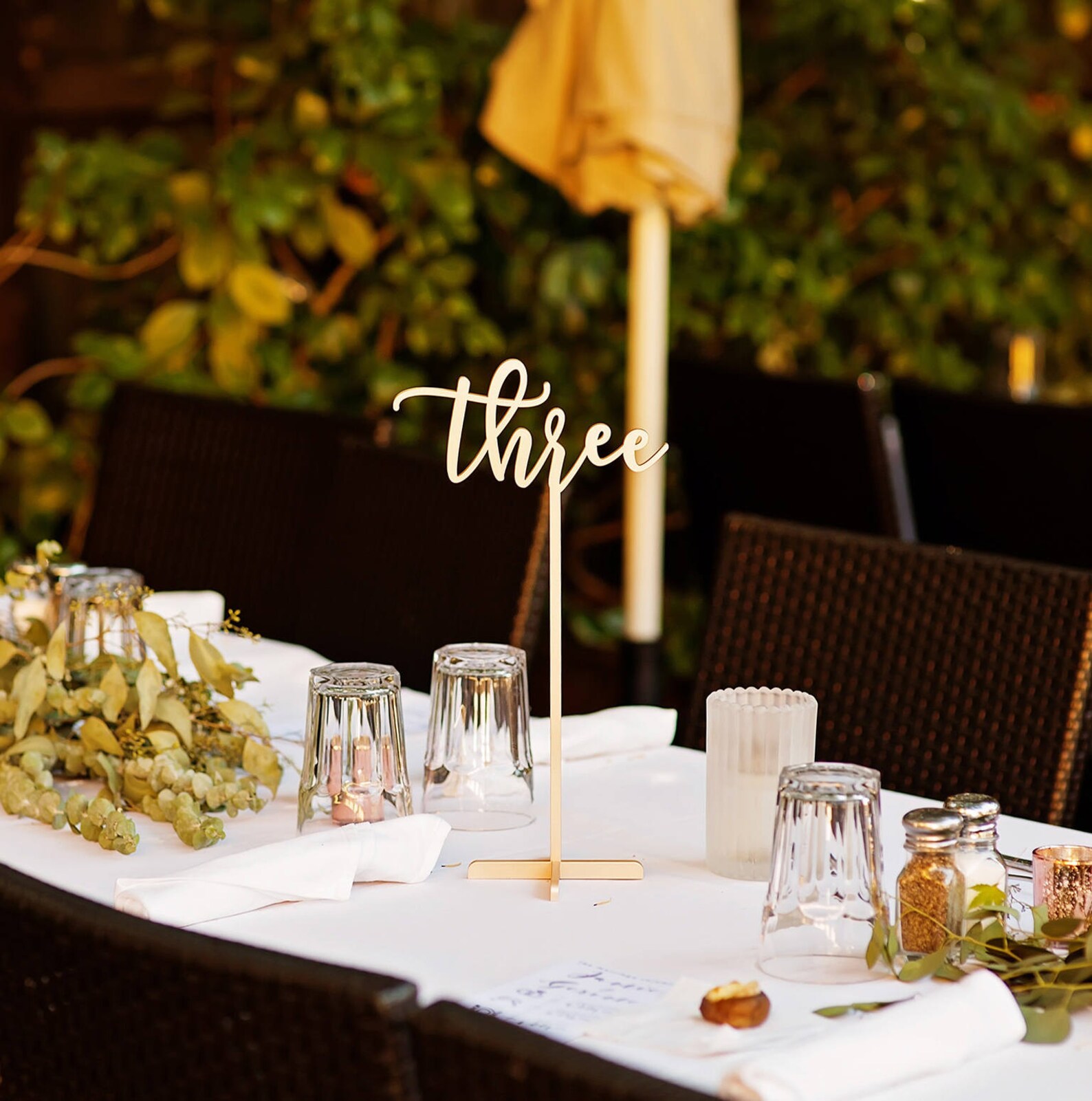 Metallic Table Number Signs for Wedding & Party Decor - Etsy