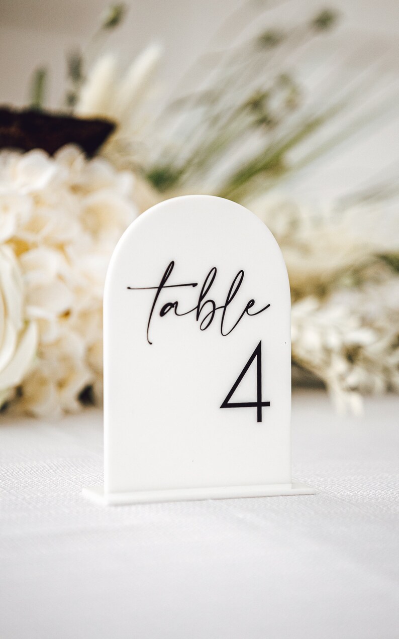 Wedding Table Numbers Modern Arch Wedding Table Number Sign - Etsy