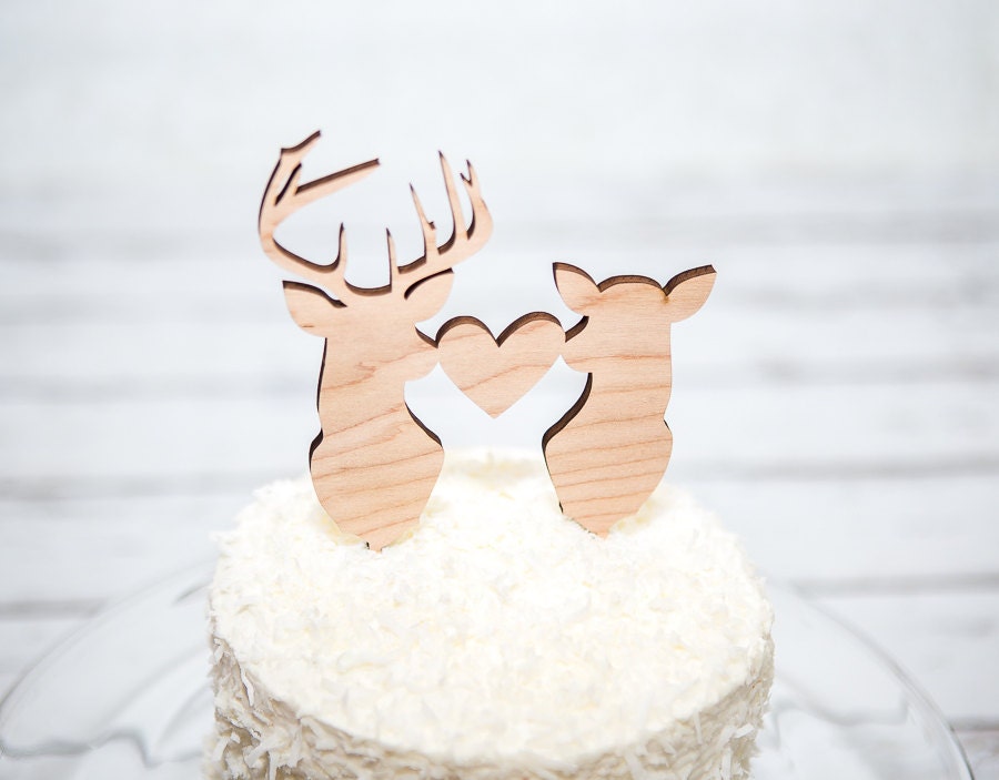 Country Cake Topper Rustic Wedding Deer Head Cake Topper Buck | Etsy