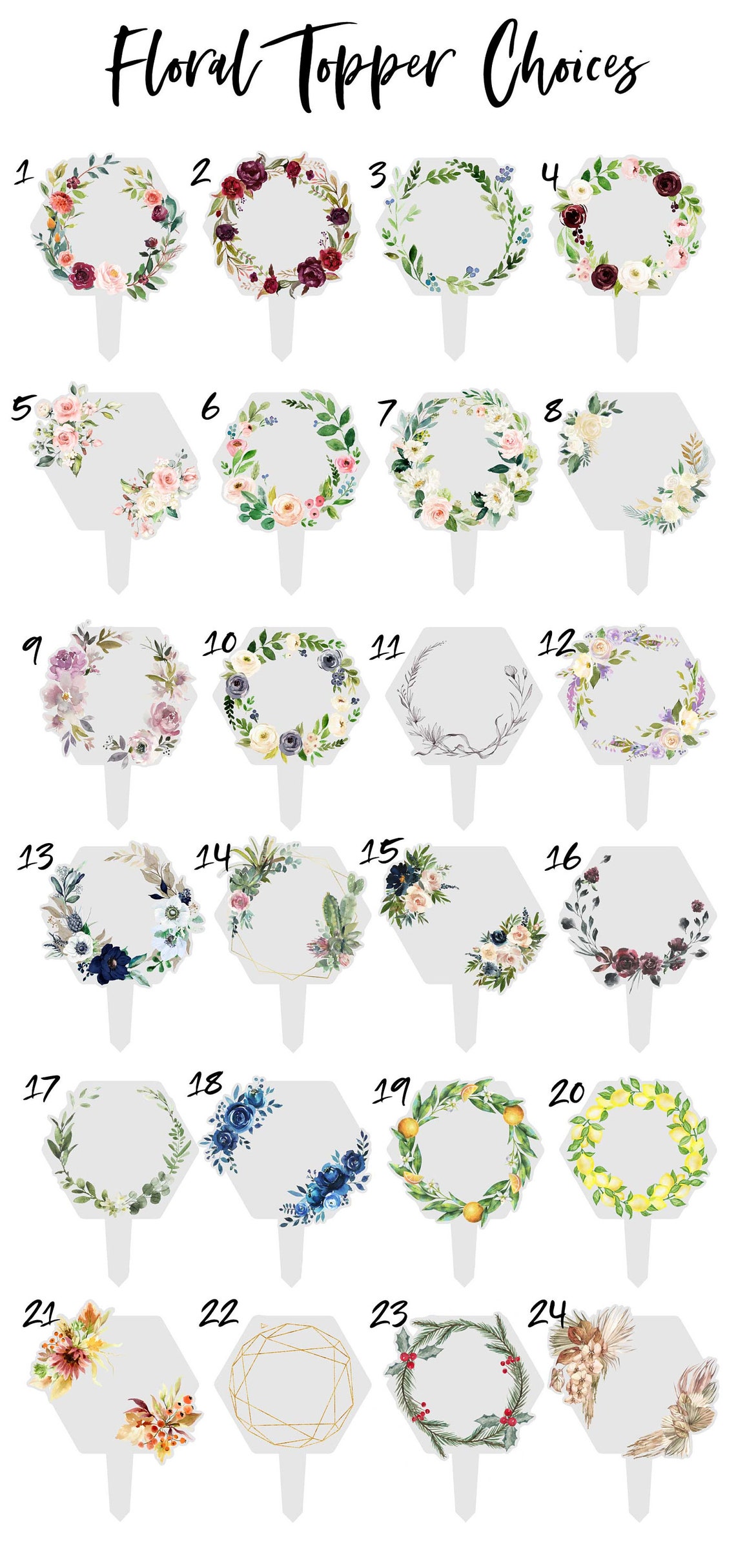 Wedding Cake Topper Clear Acrylic Floral Personalized Cake - Etsy