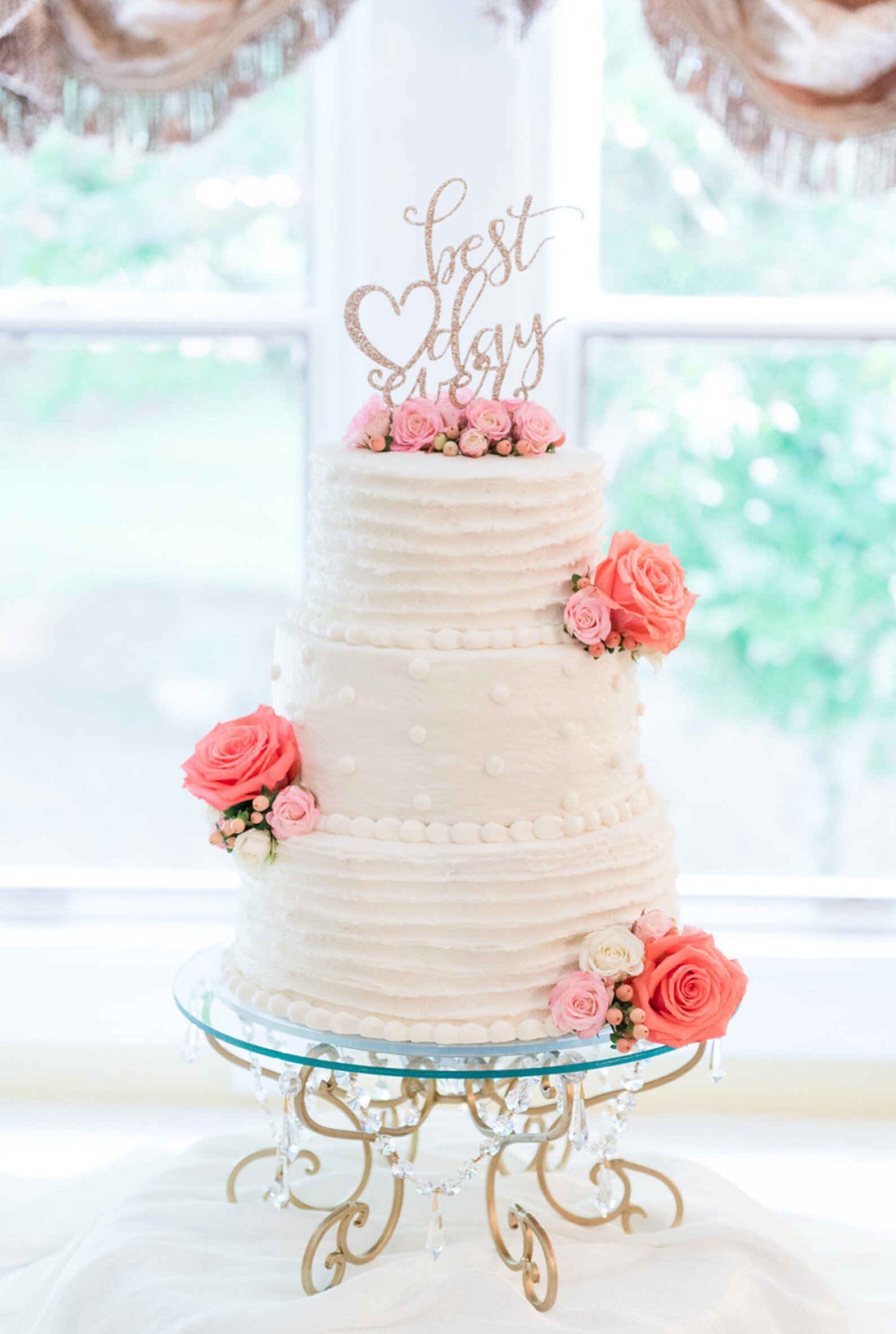 Wedding Cake Topper Best Day Ever Floating Topper Glitter - Etsy