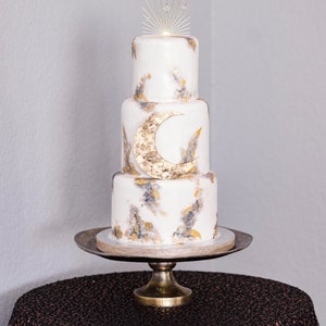 Starburst Cake Topper Wedding, Celestial Cake Topper Line Art Modern ...