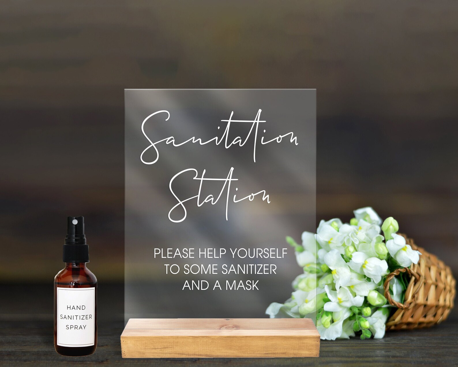 Sanitation Station Sign Clear or Frosted Acrylic Sign for - Etsy