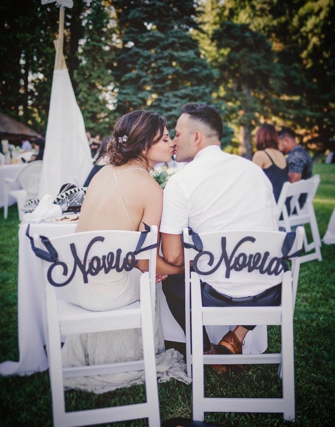 Novia and Novio Chair Signs for Wedding Hanging Chair Signs - Etsy
