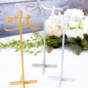 Standing Table Number Sticks Signs for Wedding & Party Table Decor ...