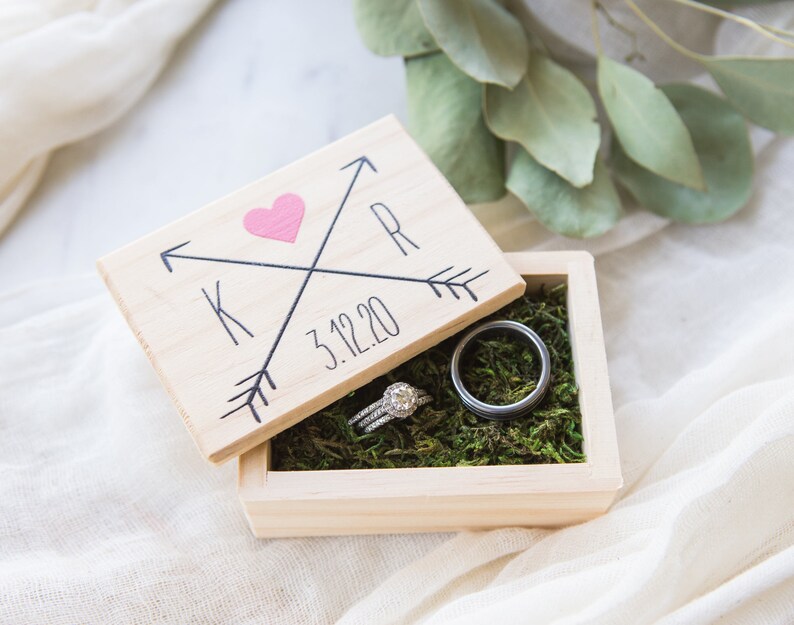 Wedding Ring Box Personalized Name Wooden Box for Wedding - Etsy