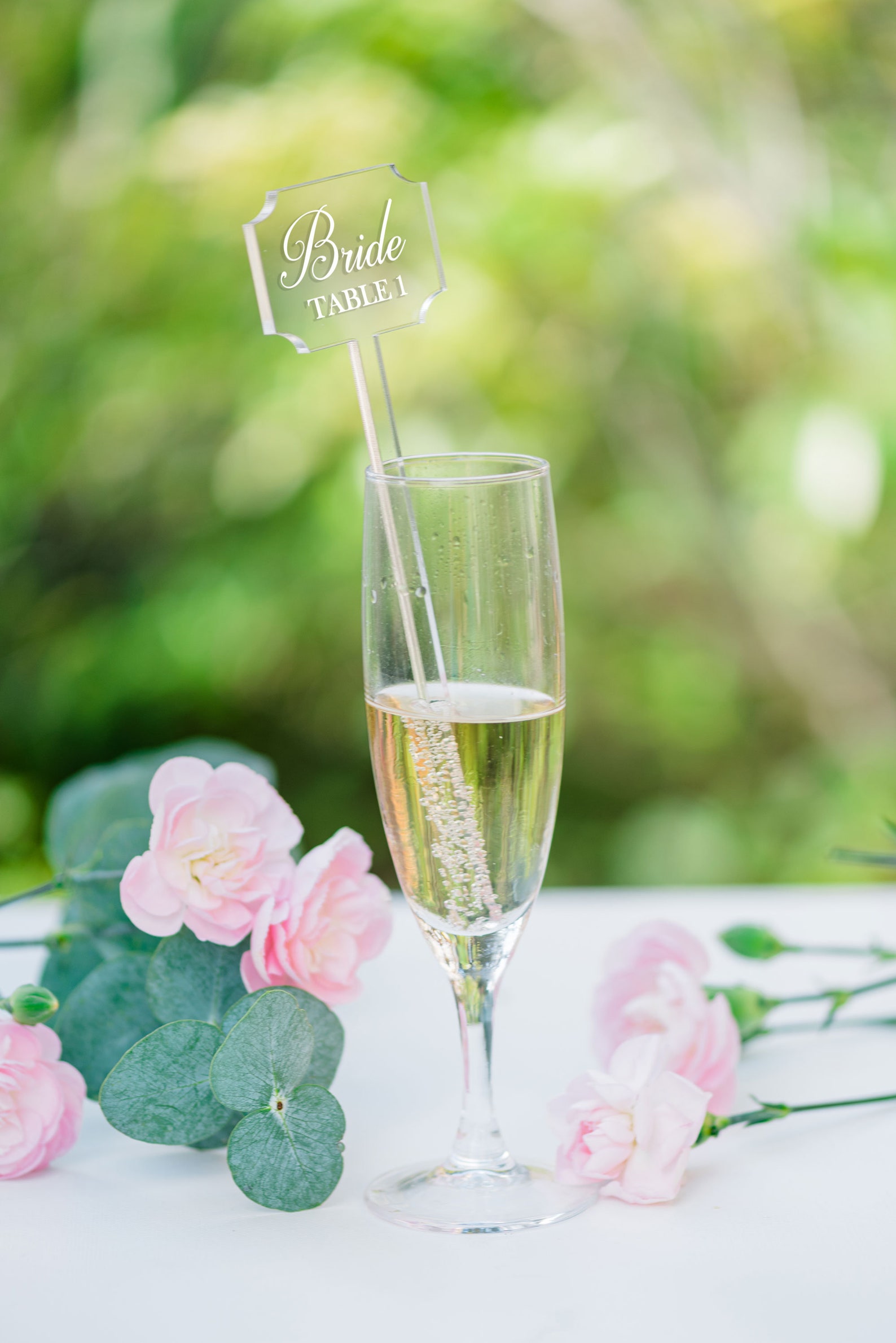 Clear Place Card Stir Sticks Table Number Names for Wedding | Etsy