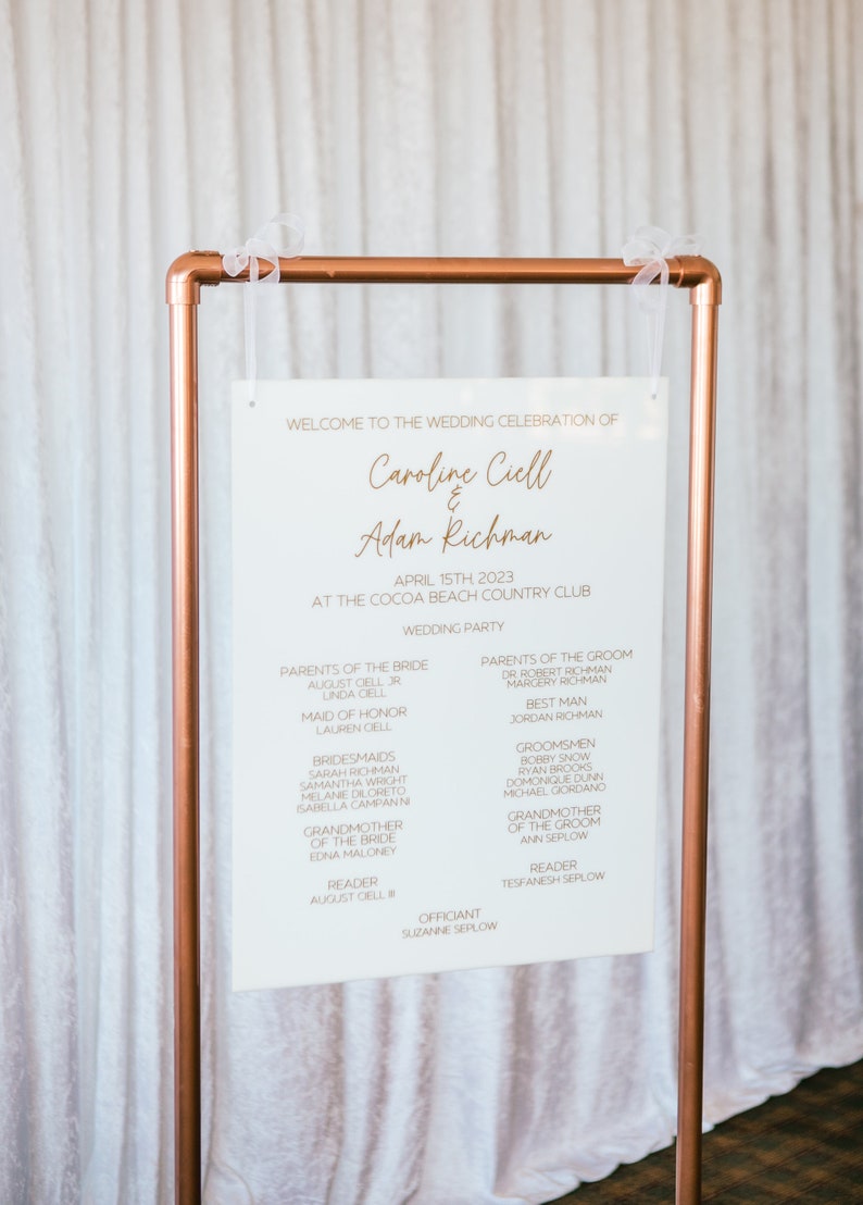 Wedding Program Sign for Hanging Ceremony Decor Bridal Party - Etsy