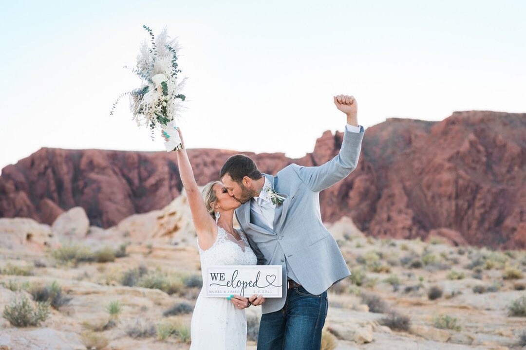 We Eloped Sign We Eloped Wooden Wedding Signs Elopement - Etsy