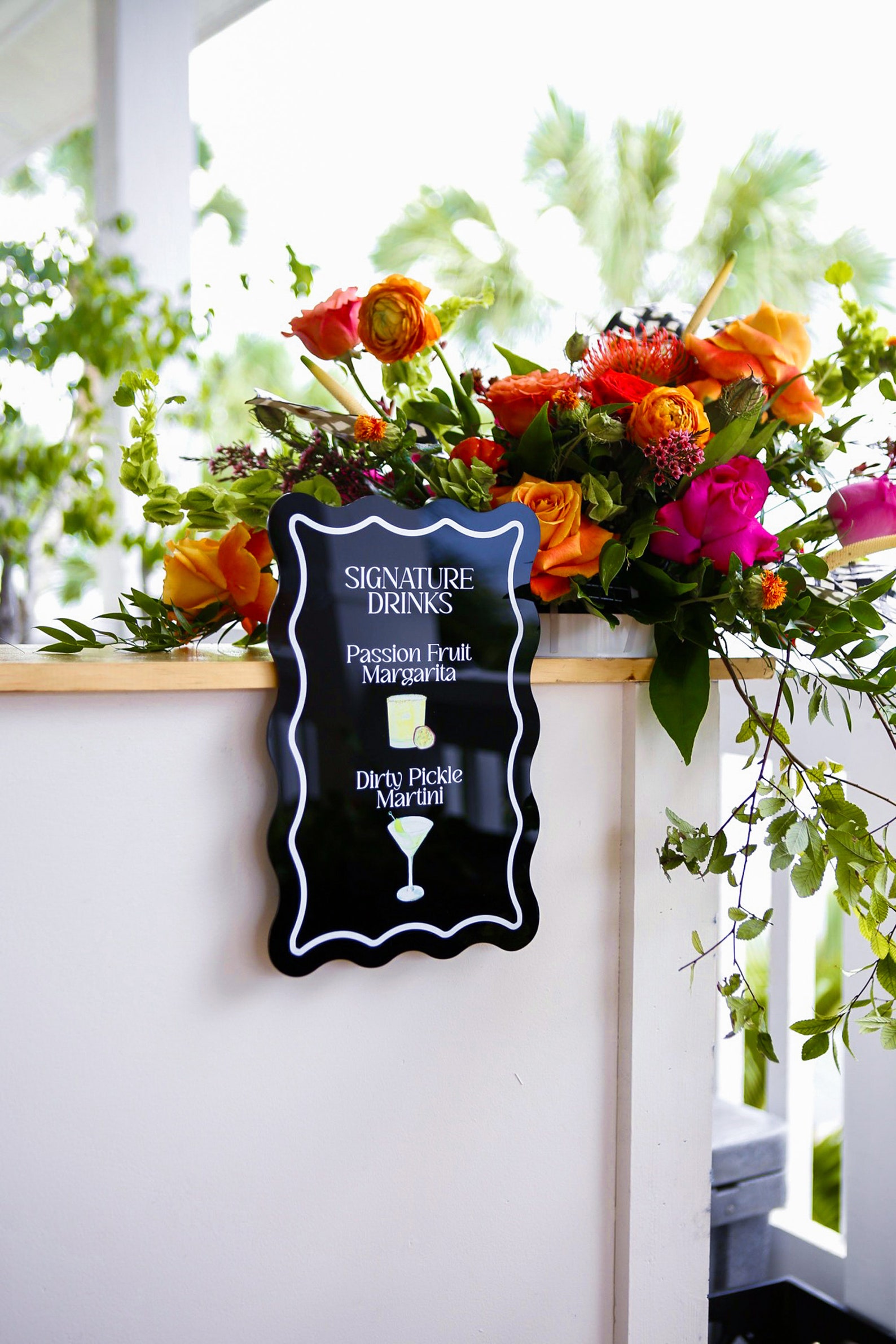 Wavy Squiggle Wedding Bar Menu Sign Wedding Bar Sign Drinks Menu for ...