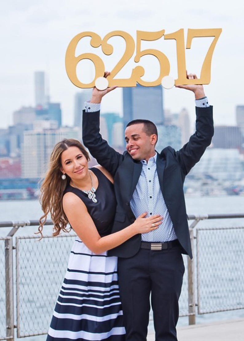Large Date Sign Save the Date Photo Prop Sign for Engagement - Etsy