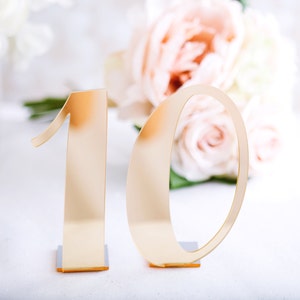 Wedding Acrylic Table Numbers Weddings Standing Table Numbers Gold ...