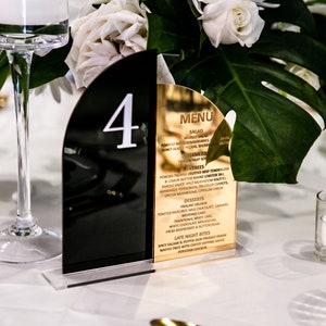 Wedding Menu Table Numbers Wedding Modern Party Event Decor Menu Signs ...