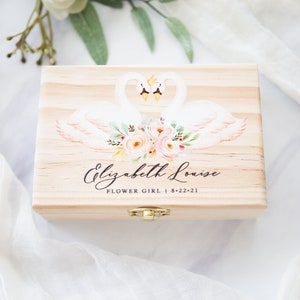 Flower Girl Gift Box Jewelry Box for Wedding Personalized Name, Wooden ...