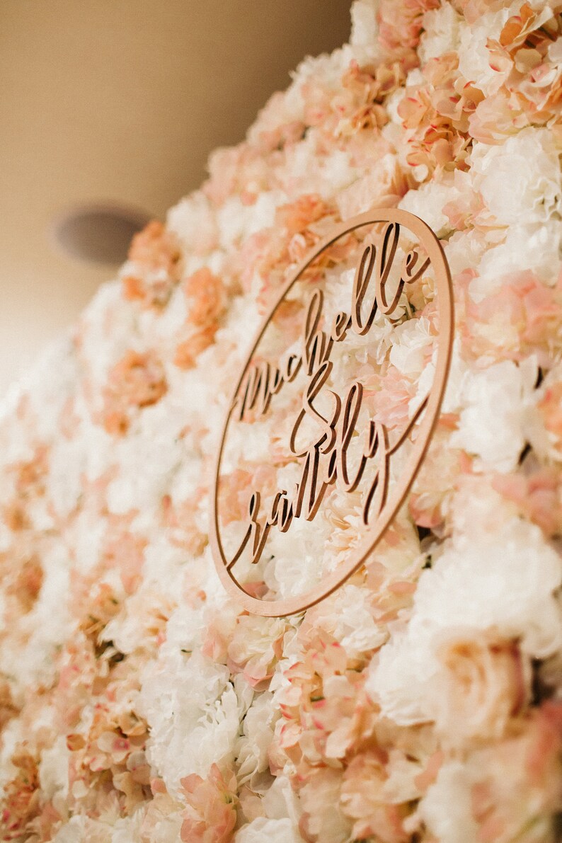 Wedding Ring Sign With Names Personalized Wedding Sign Hoop | Etsy