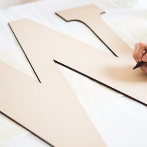 Wedding Monogram Guest Book Letter Sign - 22" Large Wooden Letter for ...