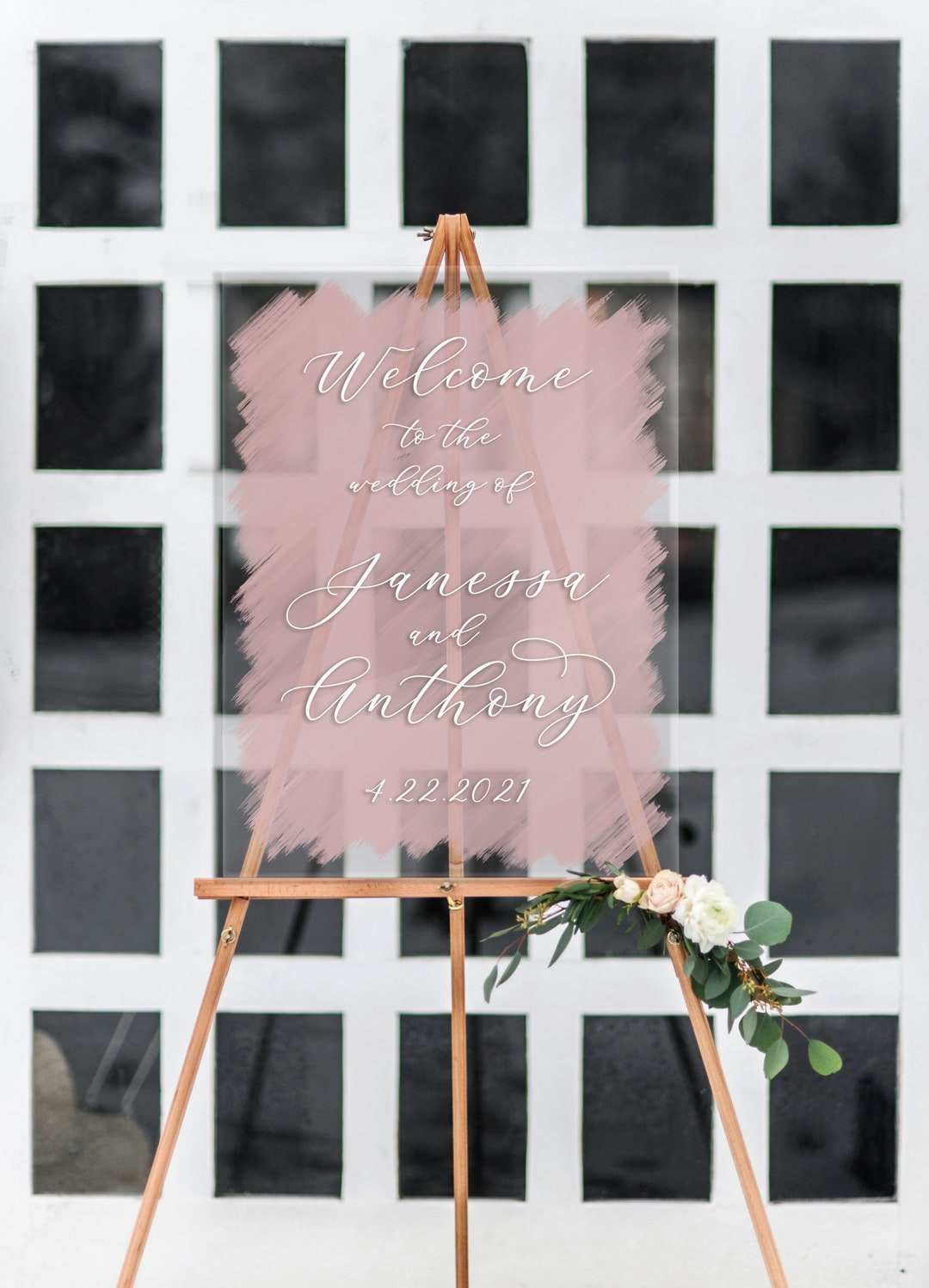 Wedding Welcome Sign Acrylic Wedding Sign Clear Painted for Wedding ...