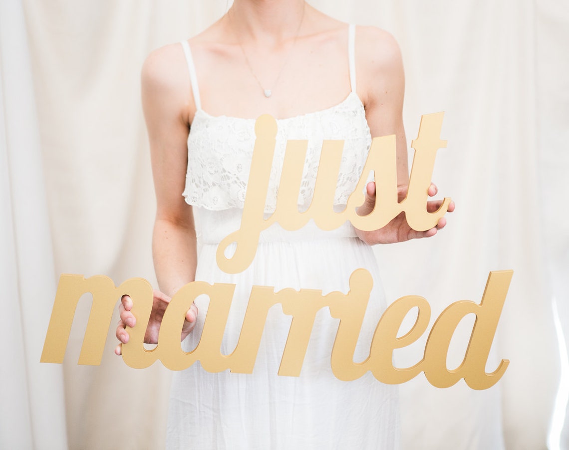 Wedding Sign Just Married for Photography Photo Prop or - Etsy