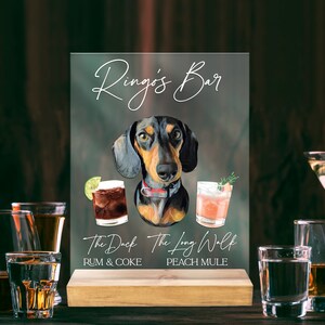 Dog Drink Wedding Sign Bar Menu Custom Pet Painting, Dog Bar Sign ...