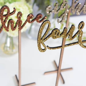 Standing Table Number Sticks Signs for Wedding & Party Table Decor ...