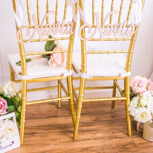 Novia and Novio Chair Signs for Wedding, Hanging Chair Signs Wooden ...