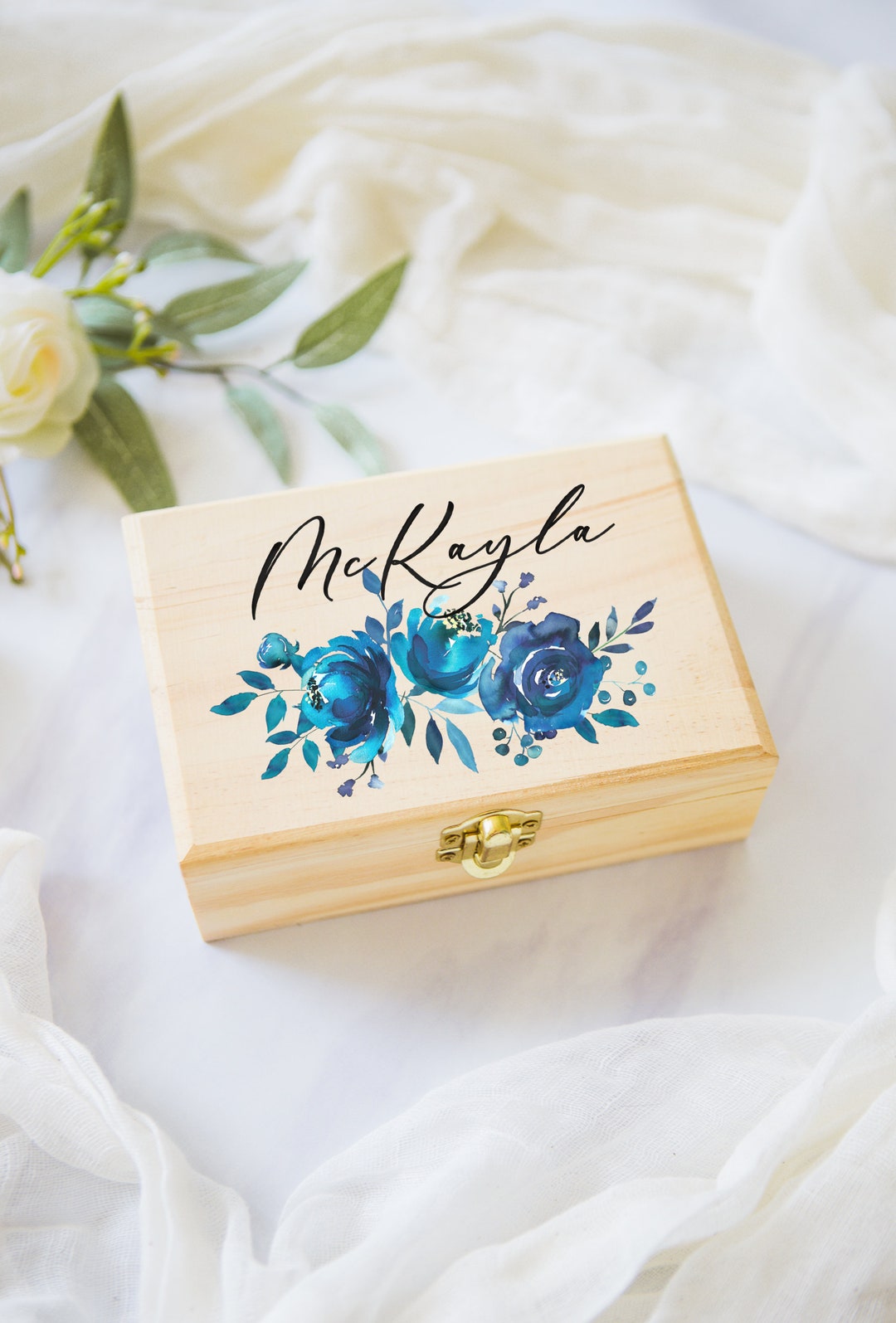 Flower Girl or Bridesmaids Gift Box Jewelry Box Personalized Name ...